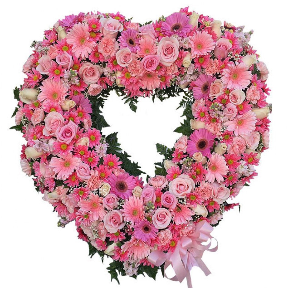 Extra Large Pink Heart - The Funeral Flower Shop