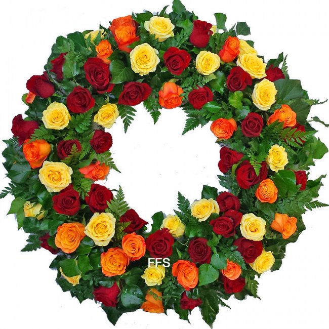 Premium Rose Wreath - Colourful Roses Wreath